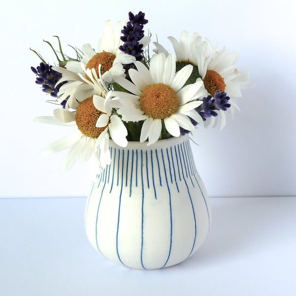 A unique porcelain posy vase, hand made by Lind... - Folksy