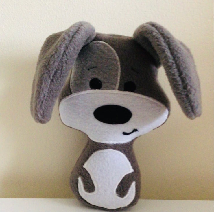 Dog softie with floppy ears. Grey. - Folksy