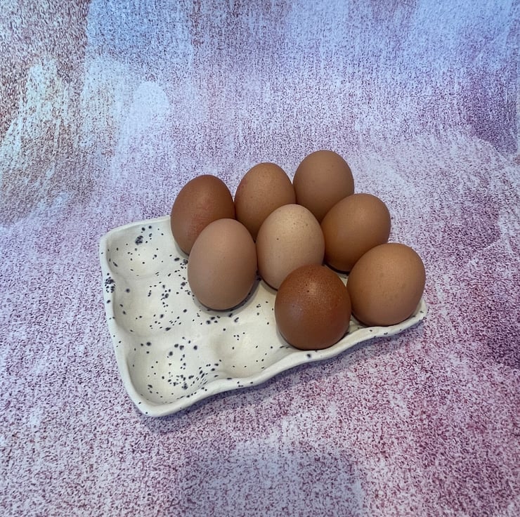 White Ceramic Egg Tray, Holds 6 or 12 Eggs - Ma... - Folksy