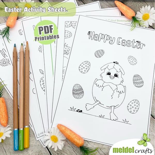 Easter Activity Colour in Sheets - PDF Printables - Folksy