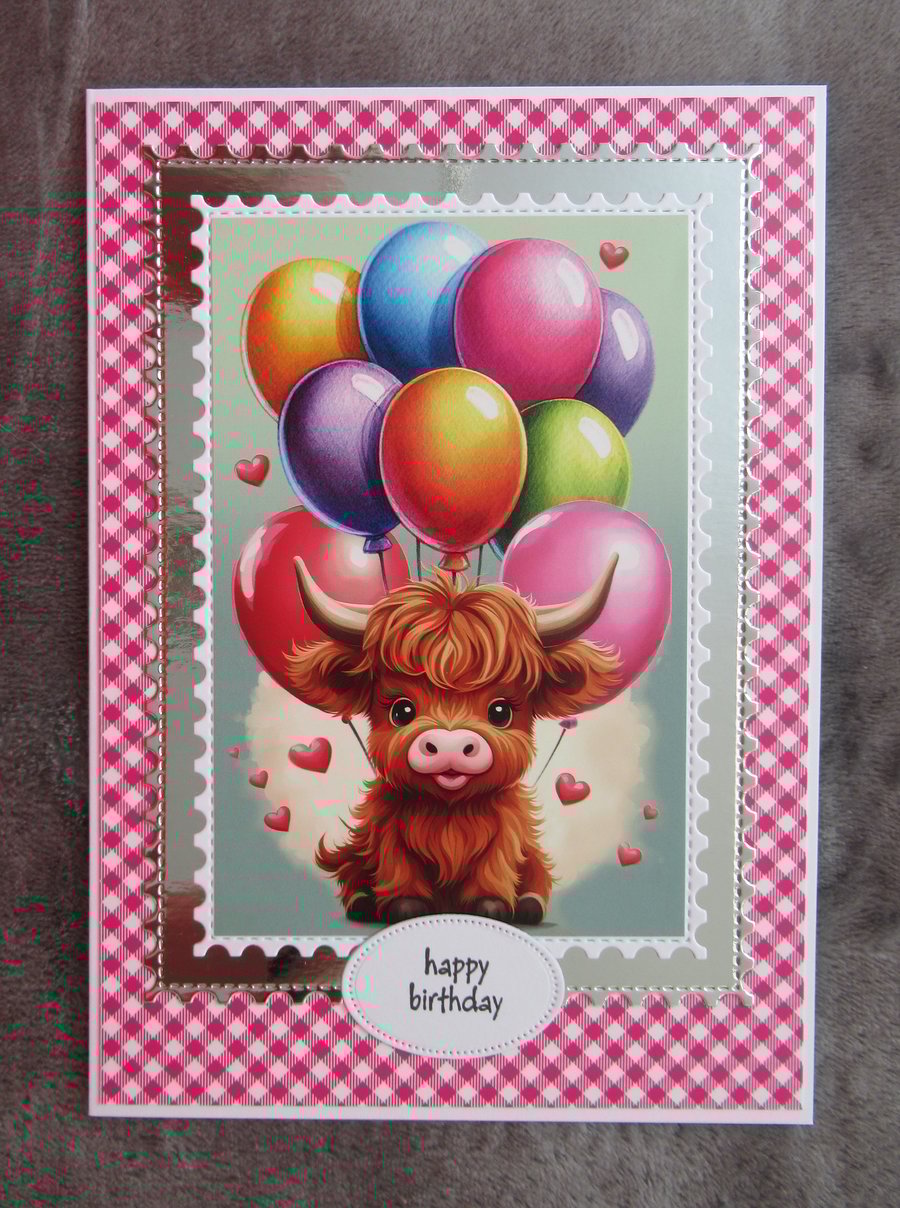 Baby Highland Cow - A5 Birthday Card - Folksy