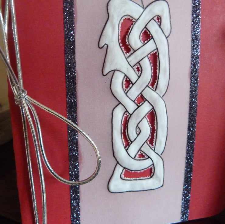 SALE Red Celtic Candle Christmas Card - Folksy