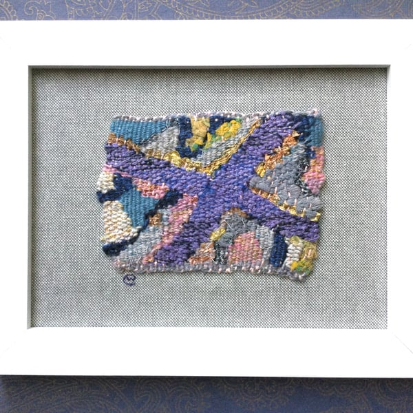 Framed handwoven tapestry weaving, textiles in ... - Folksy