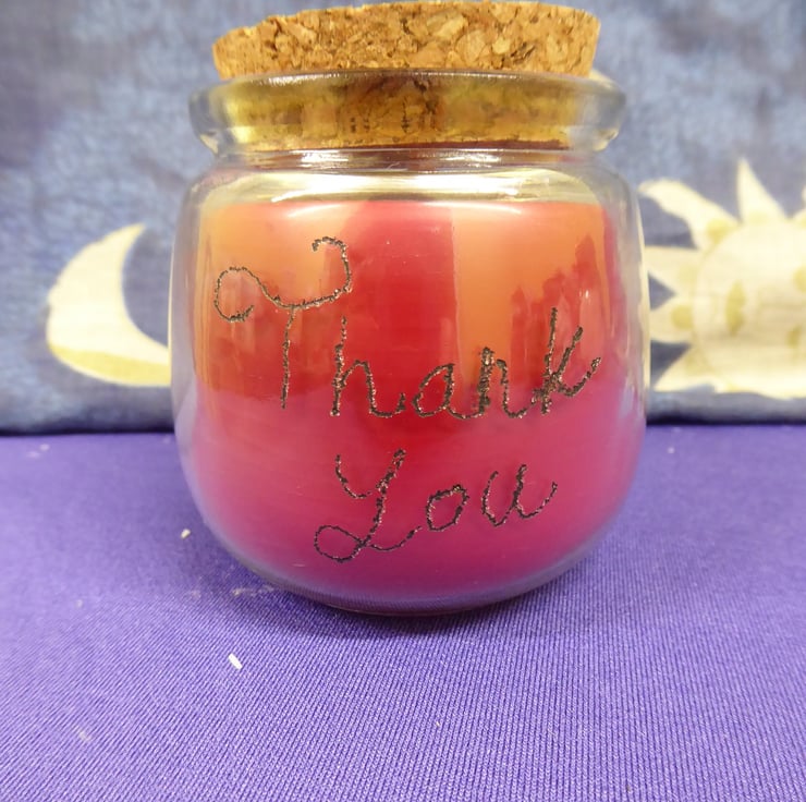 Hand Engraved Thank you Soy Wax Candle - Folksy