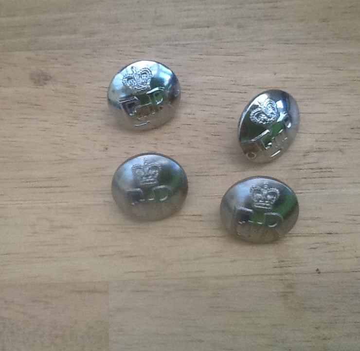 Set of 4 Used UK Service Tunic Buttons! - Folksy