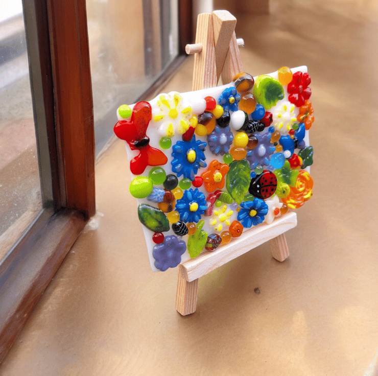 Fused Glass Meadow 3D Picture on Easel Stand - ... - Folksy