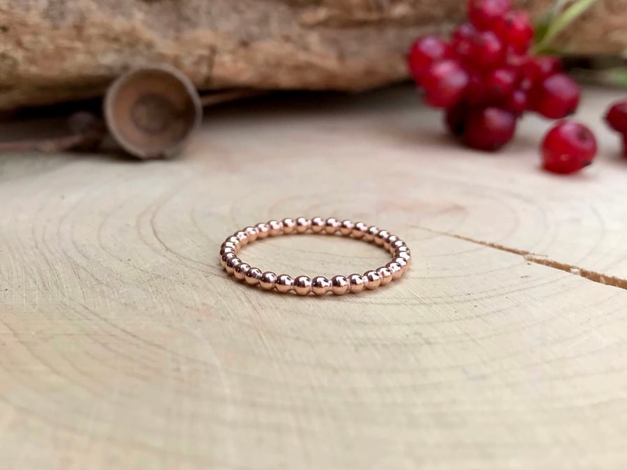 Handmade Rose Gold Berry Ring - Folksy