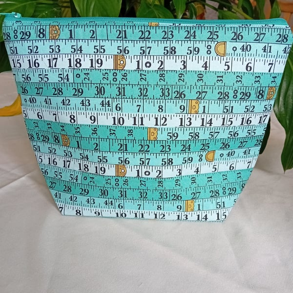 Tape measure themed project bag - Folksy