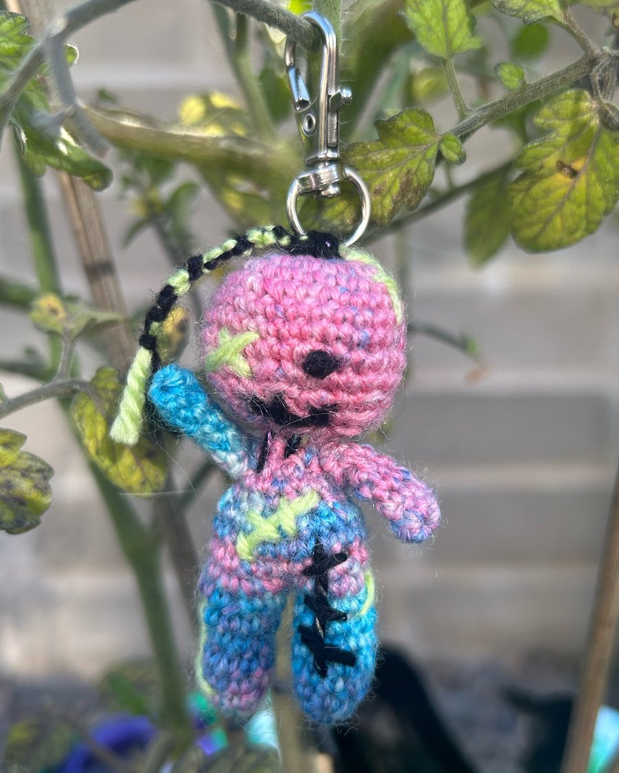 Neon Voodoo doll keyring - Folksy