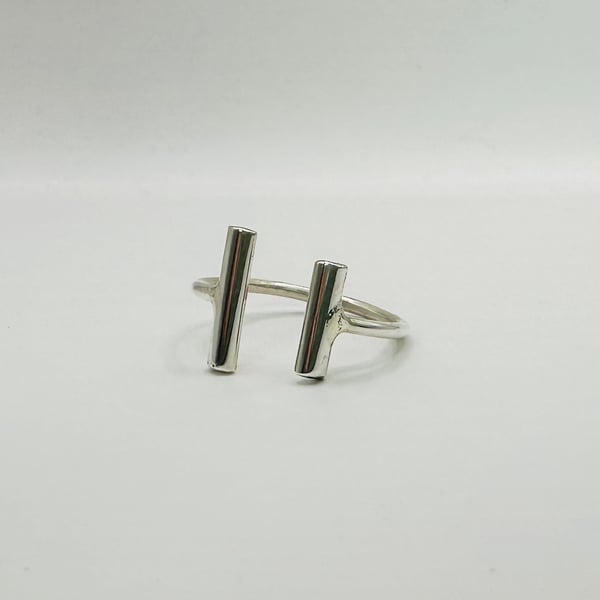 Parallel bar silver ring - Folksy