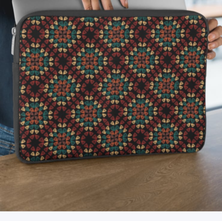 Digital print crochet-inspired granny squares v... - Folksy