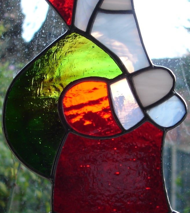 STAINED GLASS FATHER CHRISTMAS - Folksy