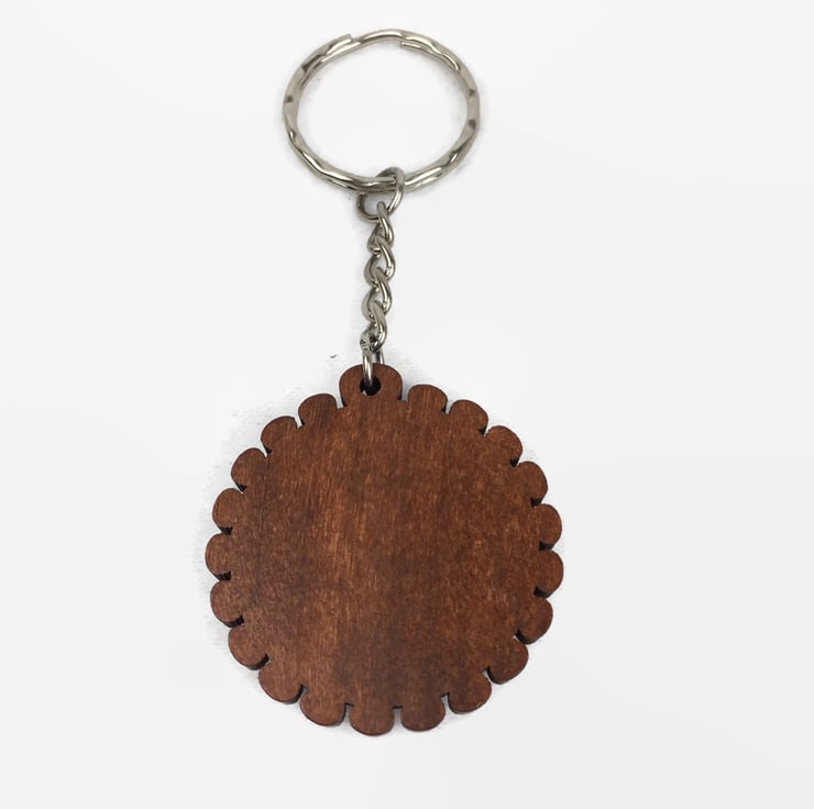 Felted poppy keyring - single poppy on pale blu... - Folksy