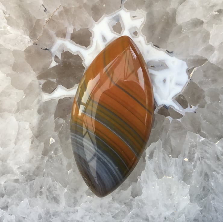 Stunning Orange and Blue Grey Banded Agate Gems... - Folksy