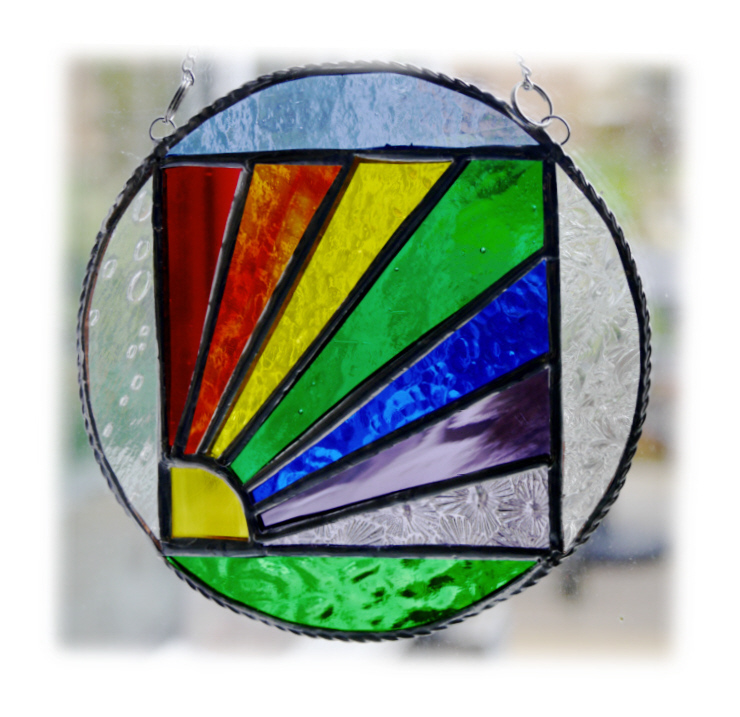 Rainbow Weather Suncatcher Stained Glass Handma... - Folksy