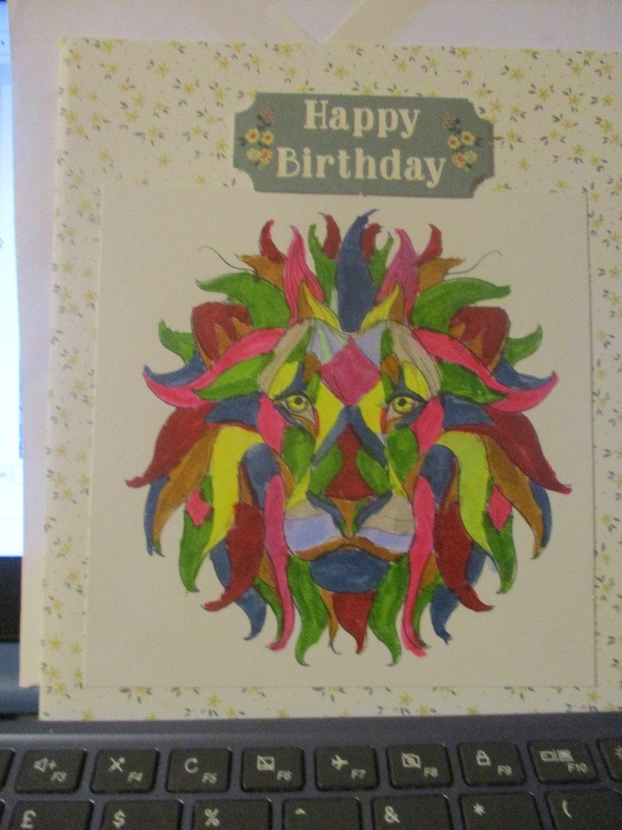 Happy Birthday Lion Card - Folksy