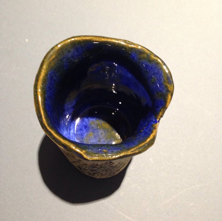 Ceramic pottery stoneware impressed lace vase p... - Folksy