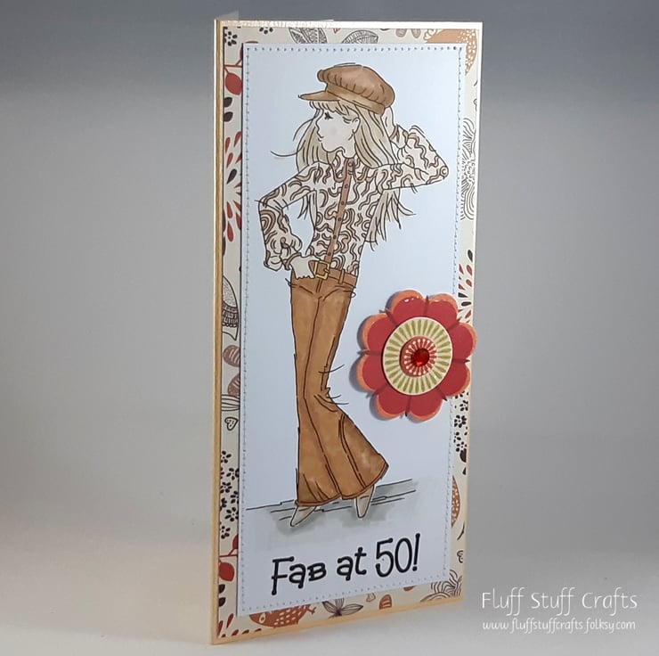 Handmade birthday card - Fab at 50! - Folksy