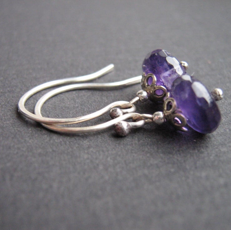 SALE - Amethyst drop earrings - Folksy