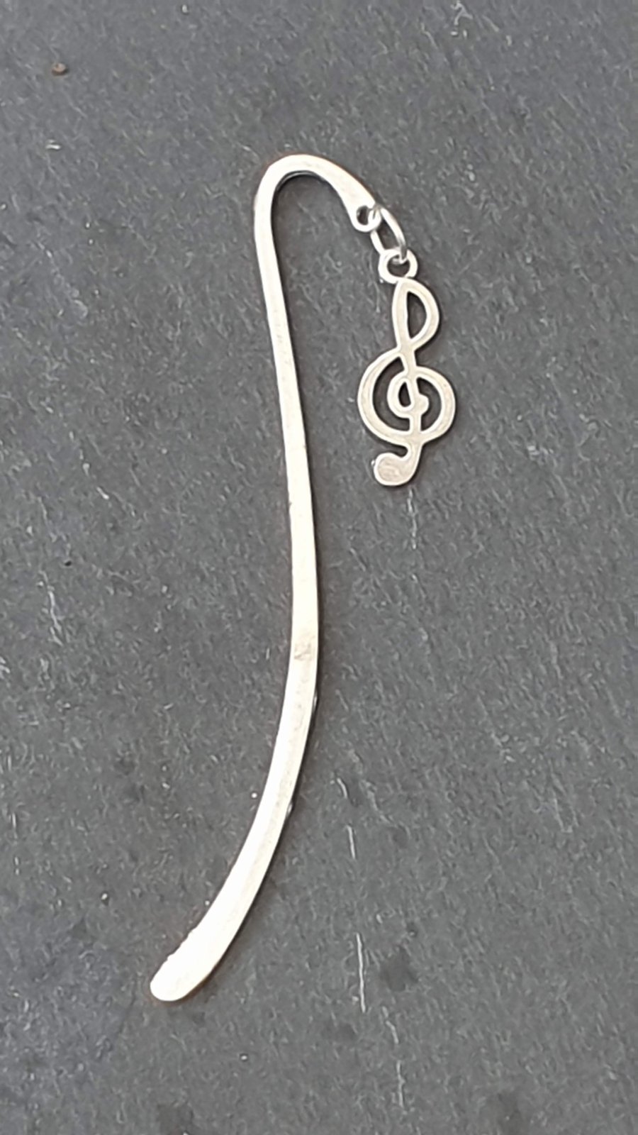Silver-Plated Bookmark with Treble Clef Charm - Folksy