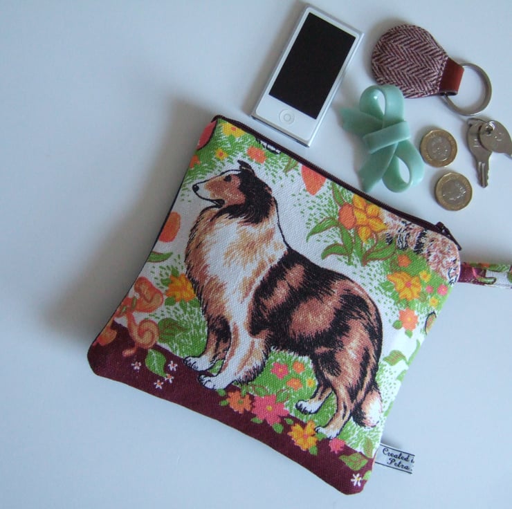 Shetland sheep dog Sheltie vintage purse or pouch - Folksy
