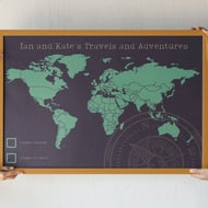 World Map Cork Pin Board Our Adventures Fully C... - Folksy