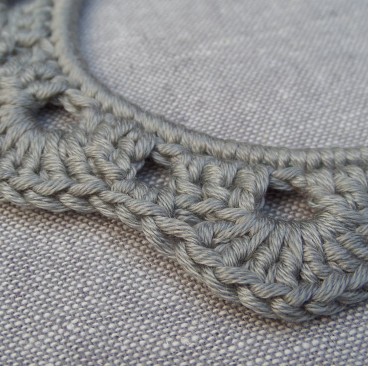 Grey Crochet Wall Decoration - Folksy