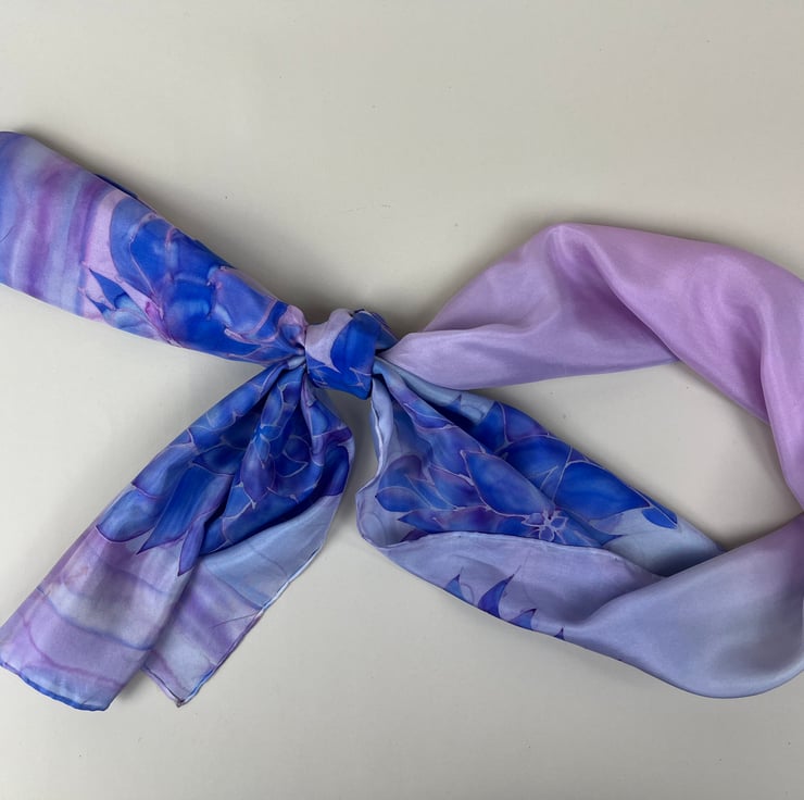 Nesrin in Lilac - handmade silk scarf, with han... - Folksy