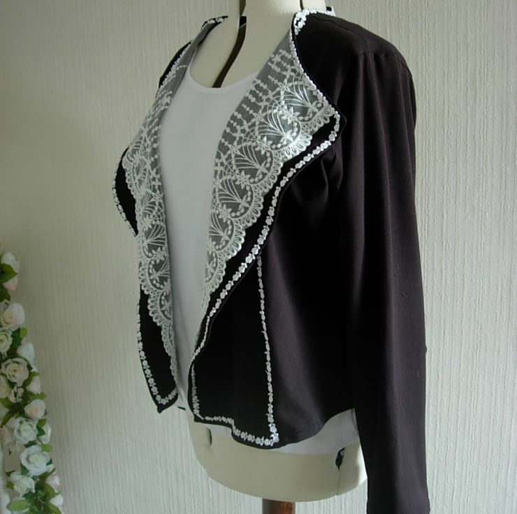 Silky Jersey and Lace Jacket - Folksy