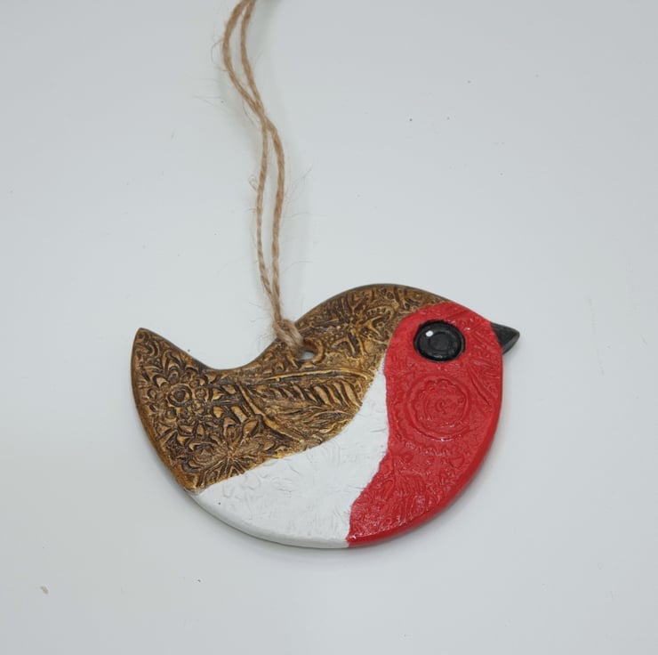 Robin decoration, Christmas hanging decoration ... - Folksy