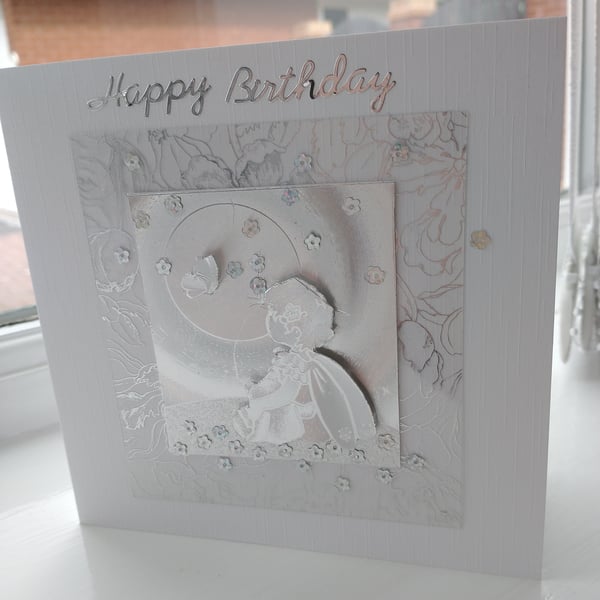 Cute fairy and butterfly decoupage birthday card - Folksy