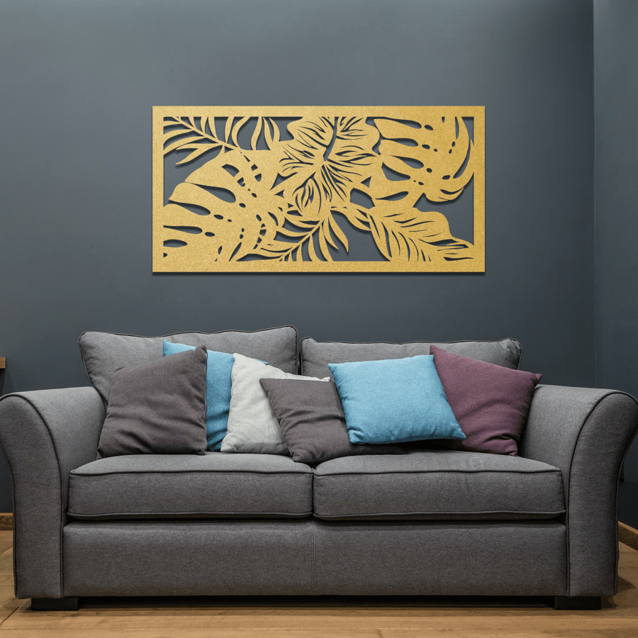 Elegant Tropical Plant Leaves Wall Panel - Mons... - Folksy