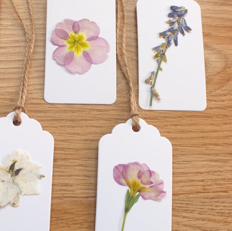 Botanical Gift Tags Real Pressed Flowers Weddin... - Folksy