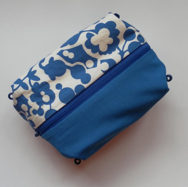 Pretty and unique, blue and white, boxy, zipped... - Folksy