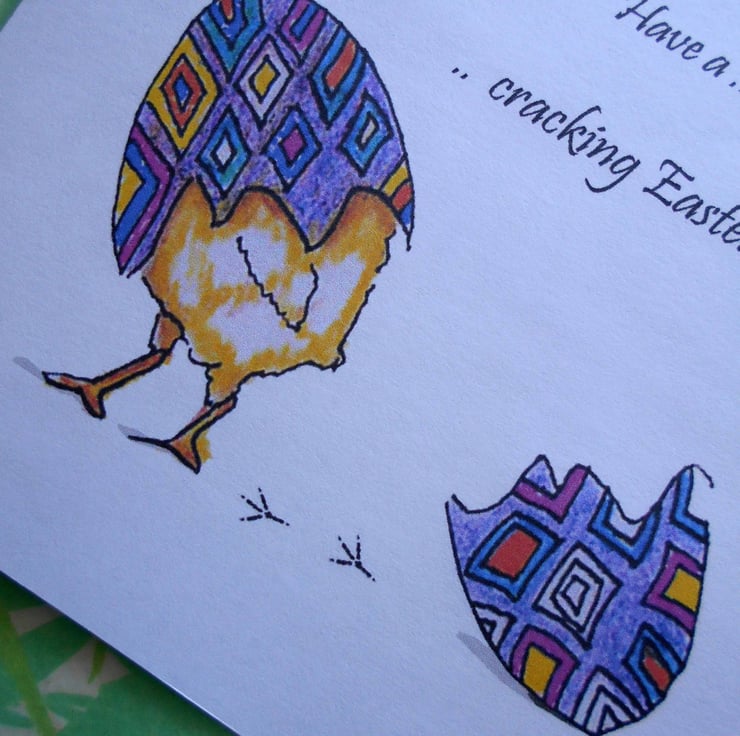 Funny Easter Chick Handdrawn Pun Card - Folksy