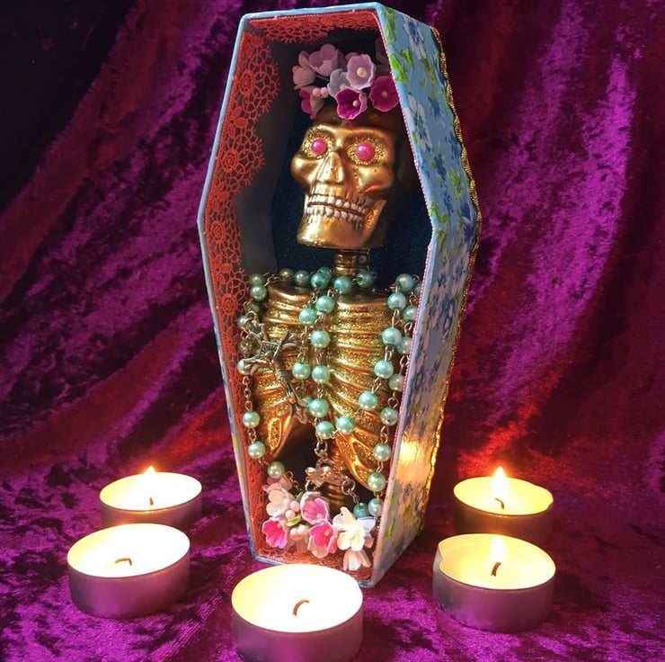 Floral Kitsch Day Of The Dead Sacred Human Hear... - Folksy