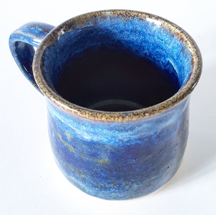Ceramic Mug in Blue Glazes - Folksy