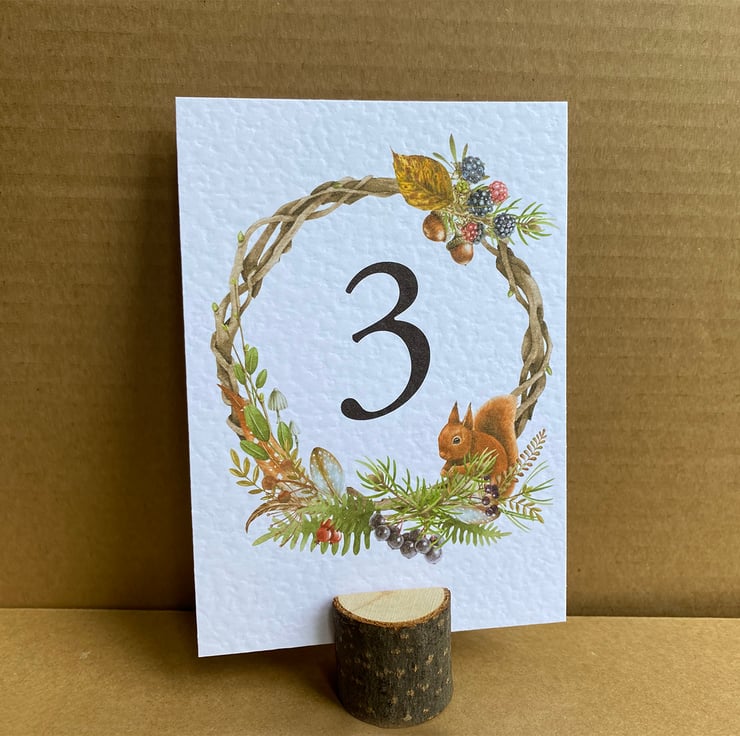 Forest animals, birds TABLE NUMBERS tree branch... - Folksy