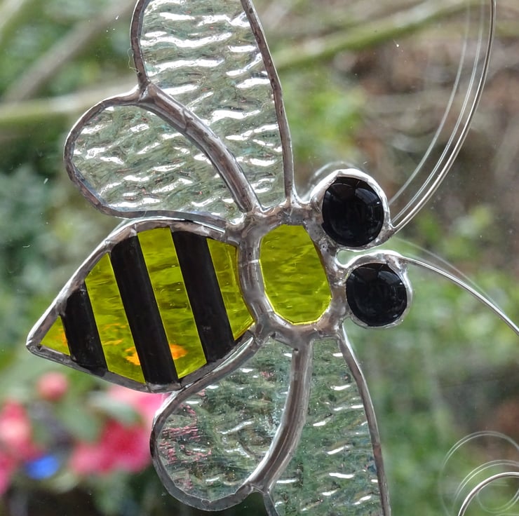 Stained Glass Bee Suncatcher - Folksy