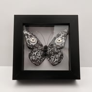 Monochrome papercraft flower box picture frame - Folksy