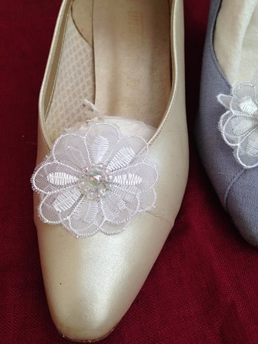 Lace and Beaded Shoe Clips - Folksy