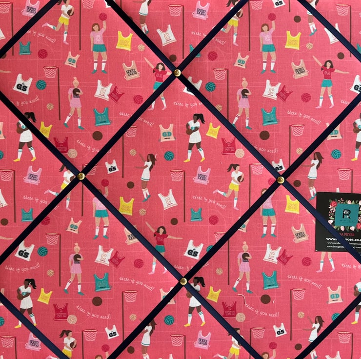 Fabric Notice Memo Board Ladies Netball Team Go... - Folksy