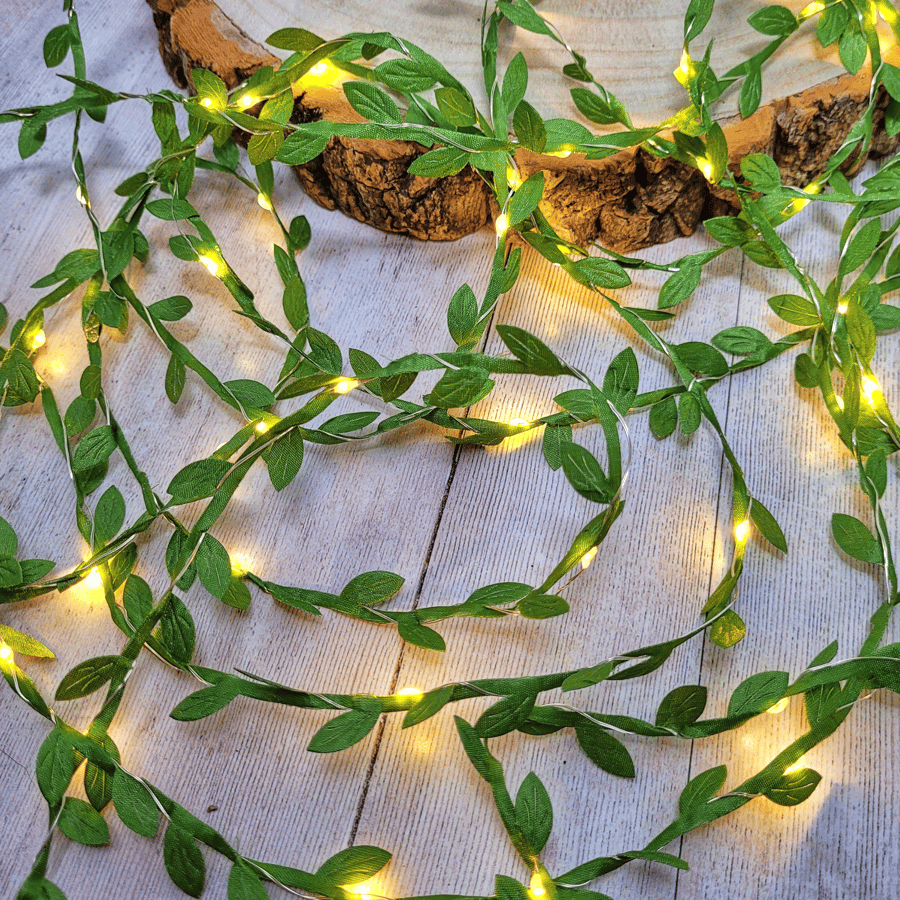 5m 50 LED Green Leaf Fairy Lights - Boho Bedroo... - Folksy