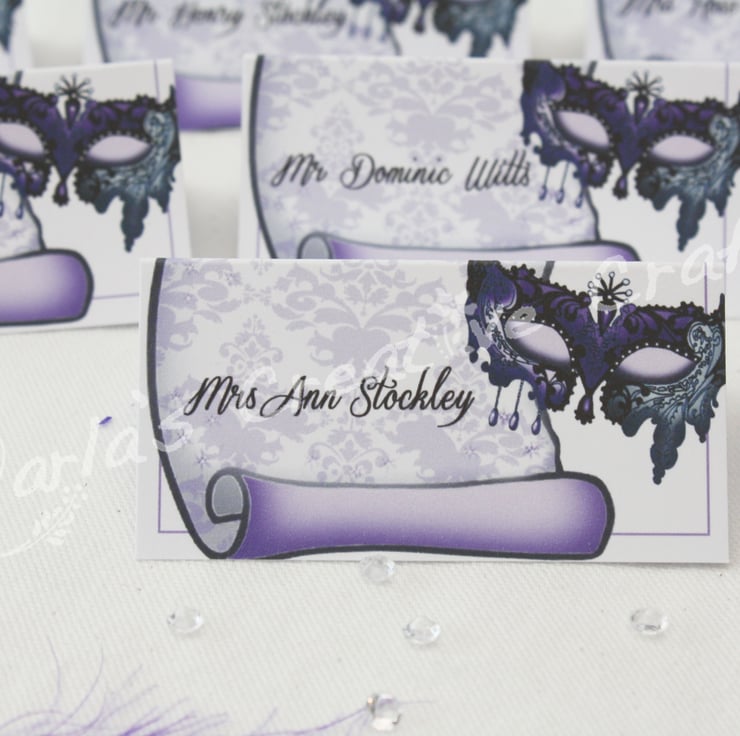 Place Cards - Masquerade Ball Personalised - Folksy