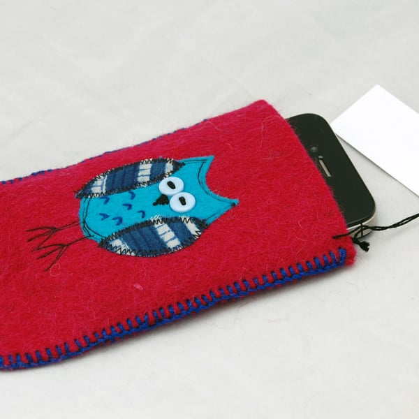 100% Wool Felt Appliqued Phone Case - Folksy
