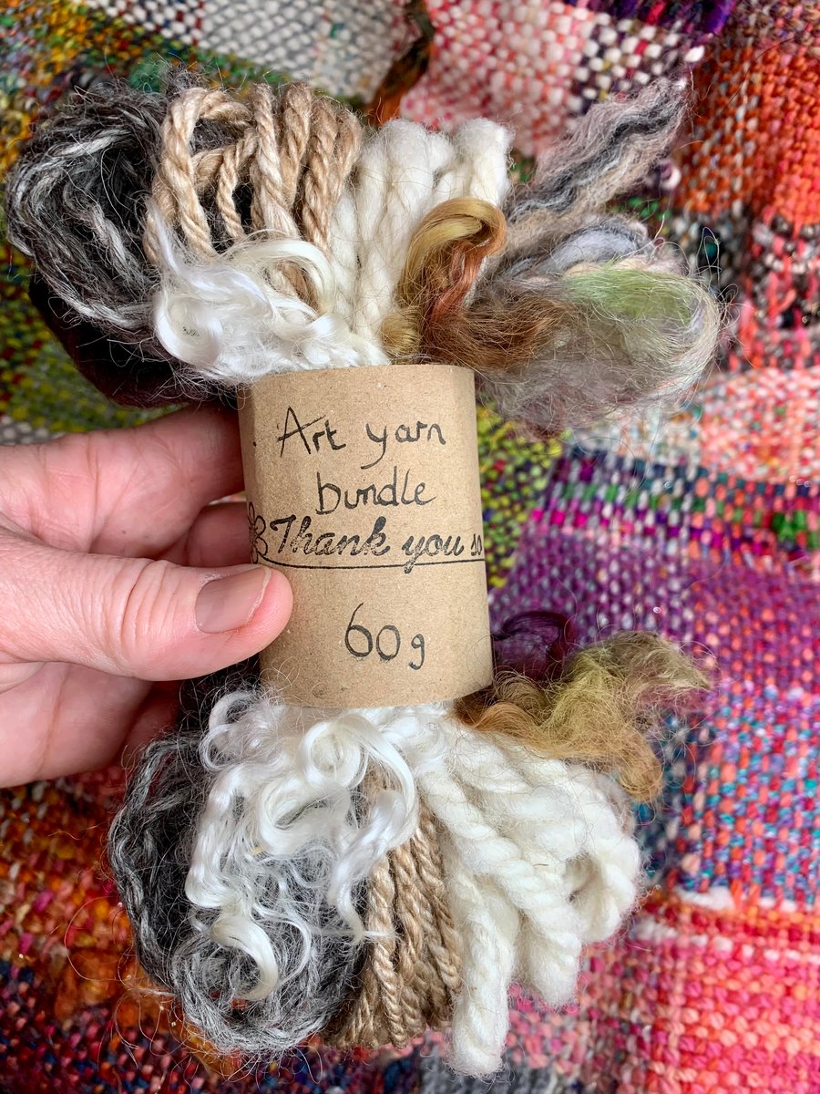Hand spun bundle of yarns. Wool, crafts, weaving. - Folksy