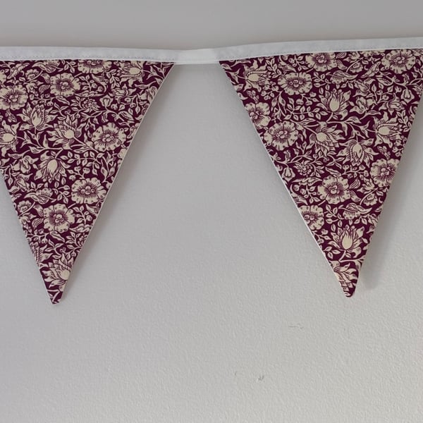 William Morris bunting - Mallow Wine - Folksy