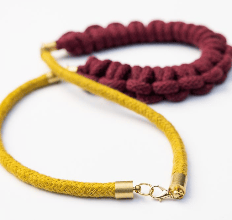 Recycled cotton rope knot necklace (The Lustleigh) - Folksy