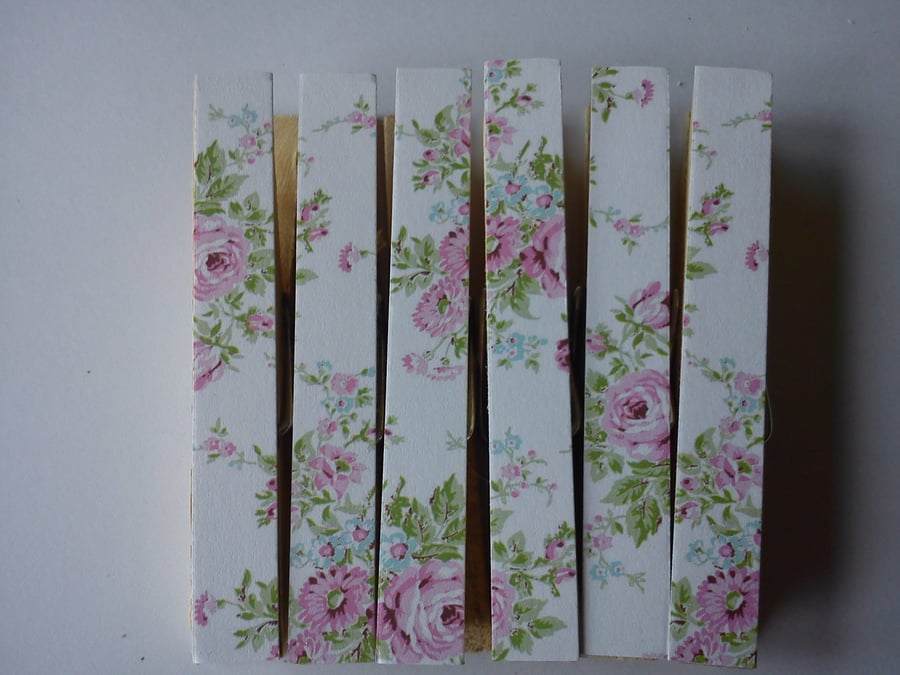 Pink Roses magnetic pegs fridge magnets memo pe... - Folksy