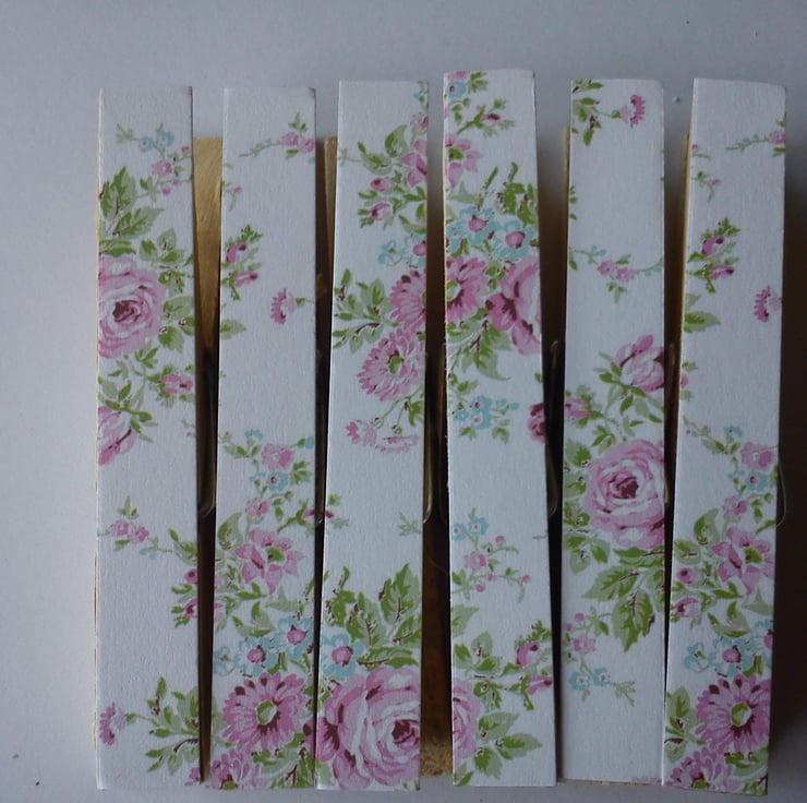 Pink Roses magnetic pegs fridge magnets memo pe... - Folksy